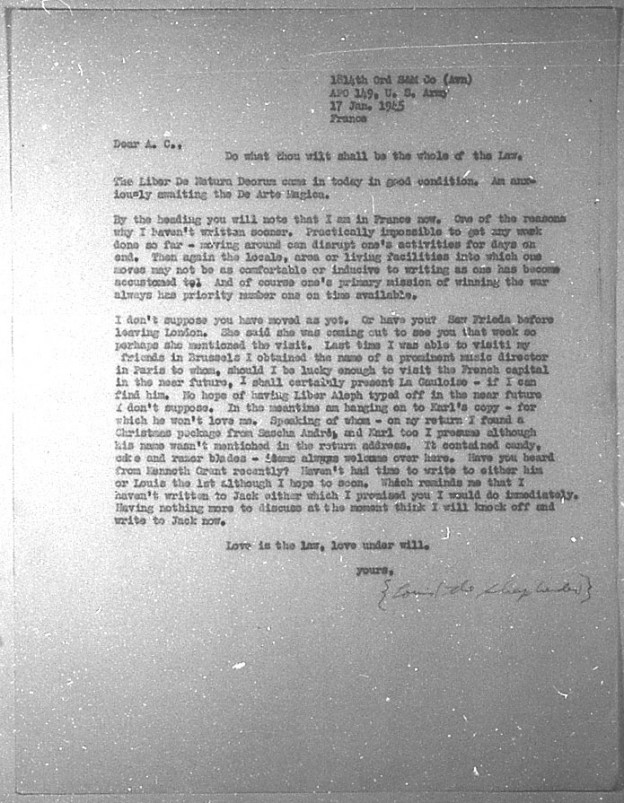 (01/17/1945) Grady McMurtry to Aleister Crowley | The Grady McMurtry ...