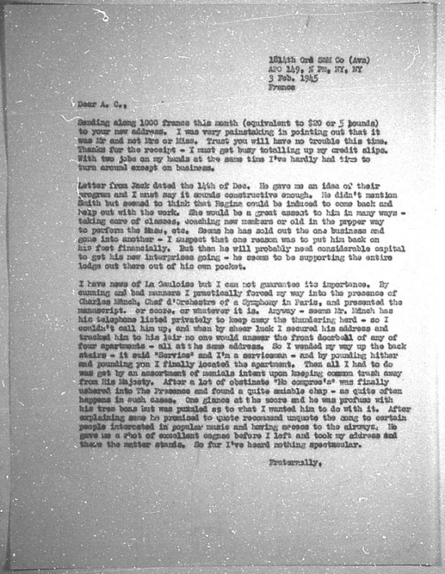 (02/03/1945) Grady McMurtry to Aleister Crowley | The Grady McMurtry ...
